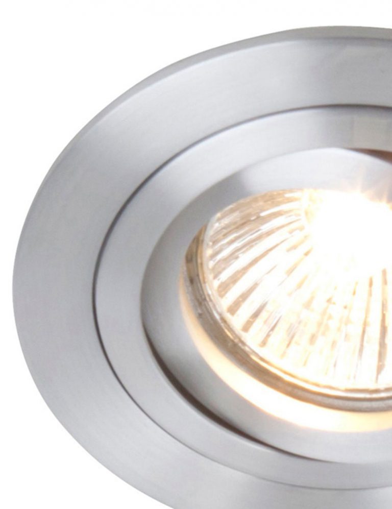 Inbouwspot modern geborsteld metaal halogeen