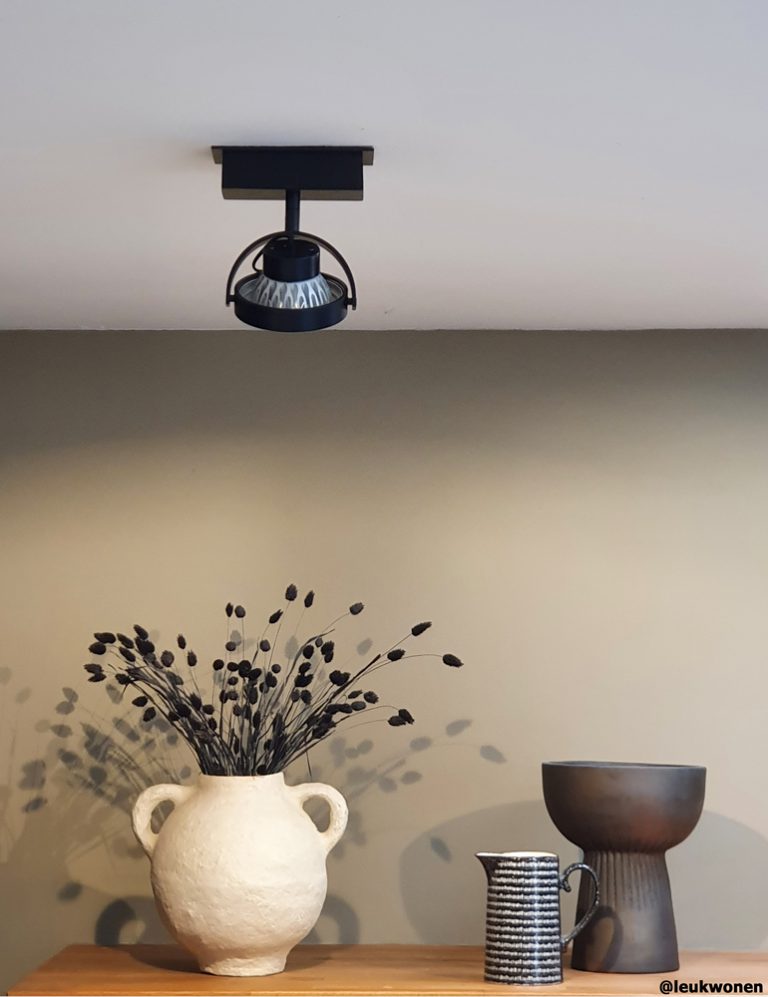 Zwarte grote spot LED Steinhauer Lenox - Directlampen.nl