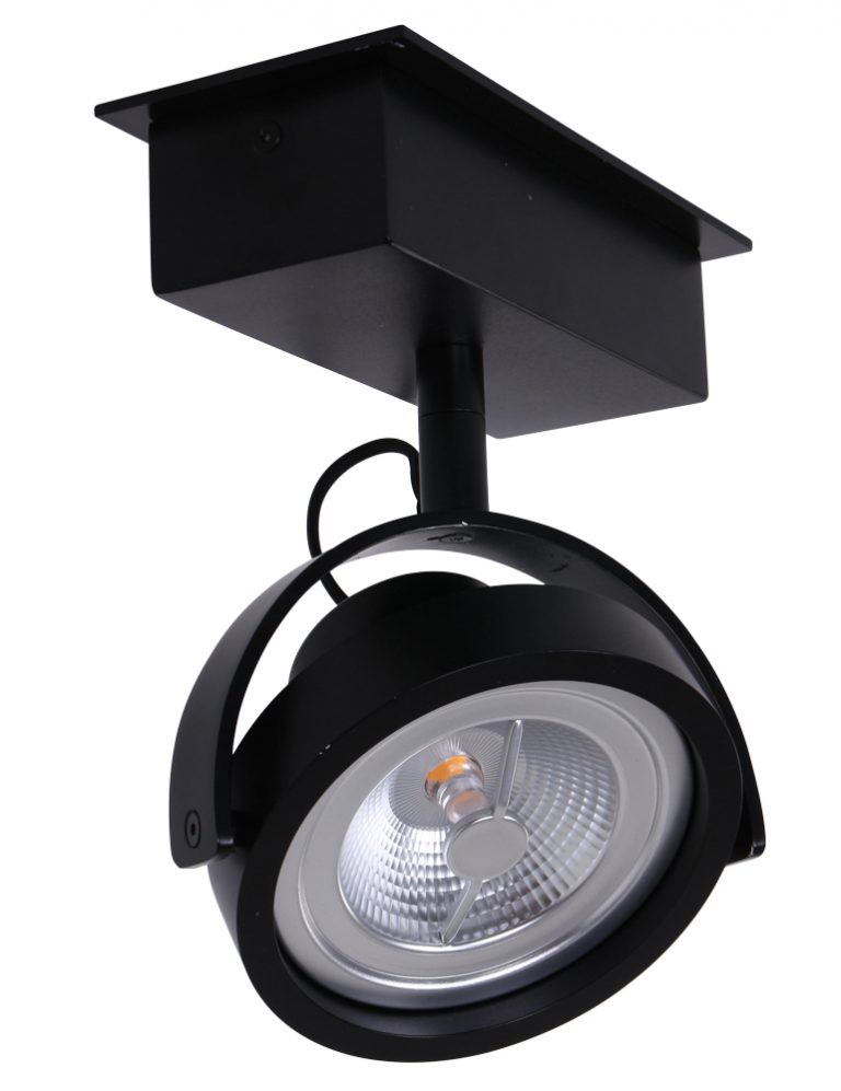 Zwarte grote spot LED Steinhauer Lenox - Directlampen.nl