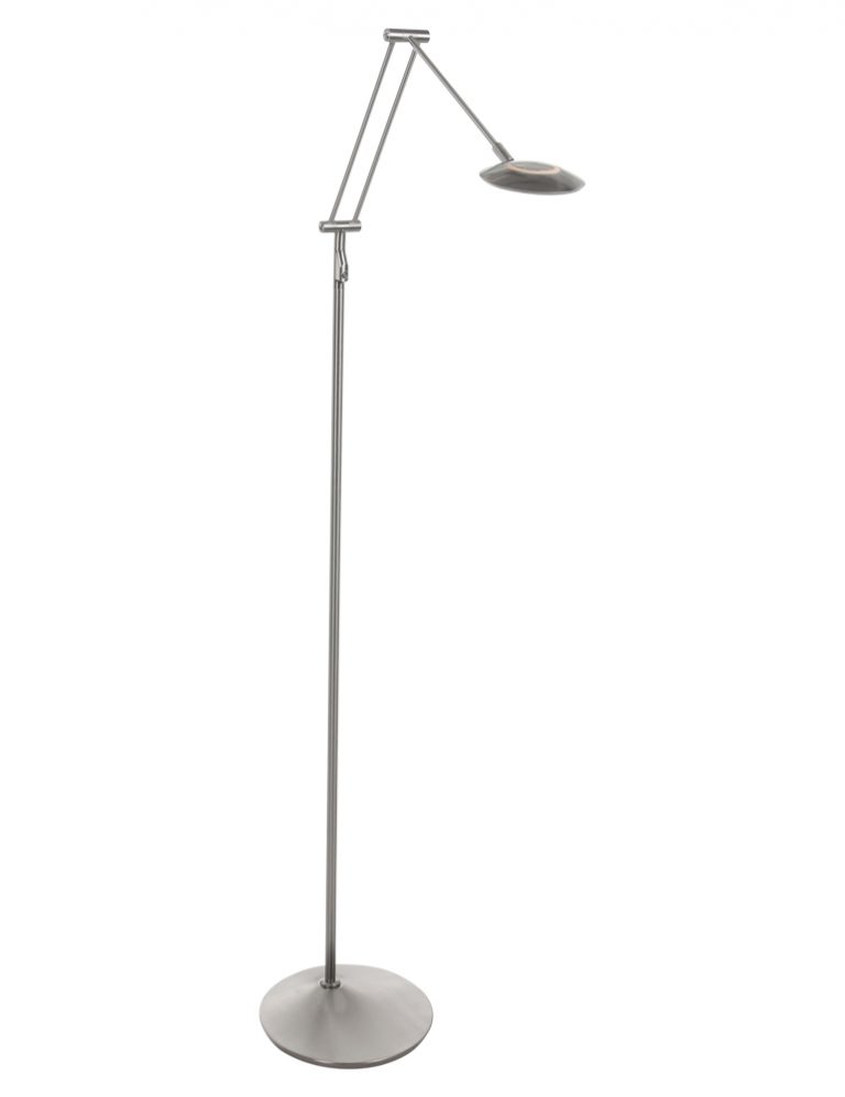 Staande dimbare leeslamp LED Mexlite Dana staal - Directlampen.nl