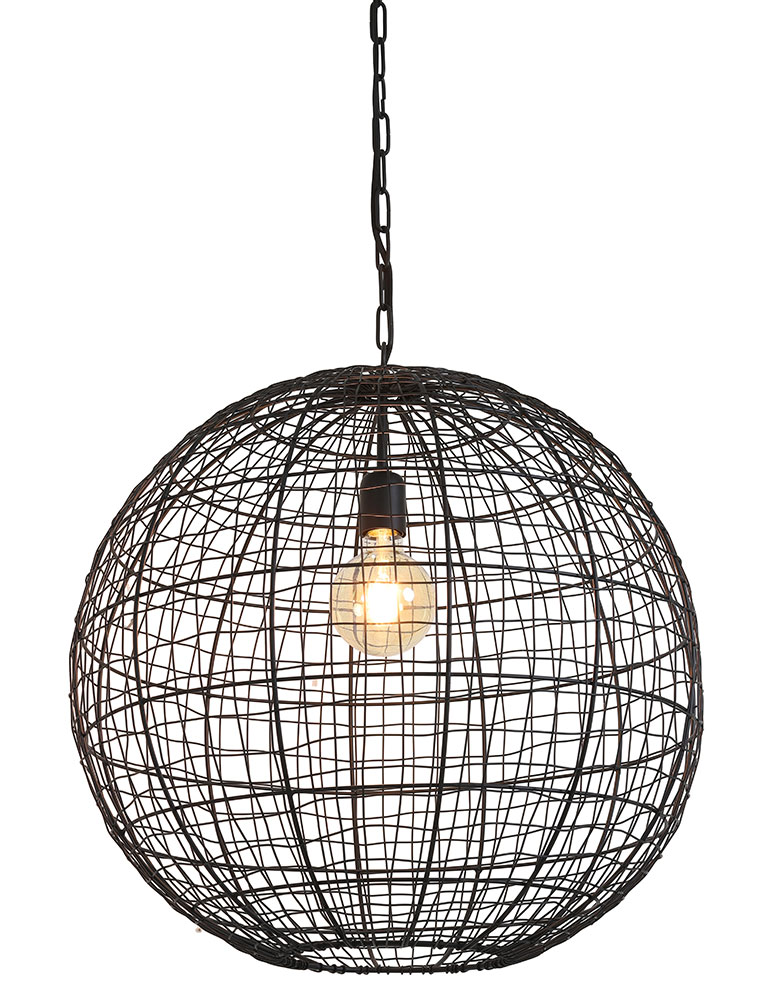 Draad hanglamp bol Light & Living Mirana zwart - Directlampen.nl