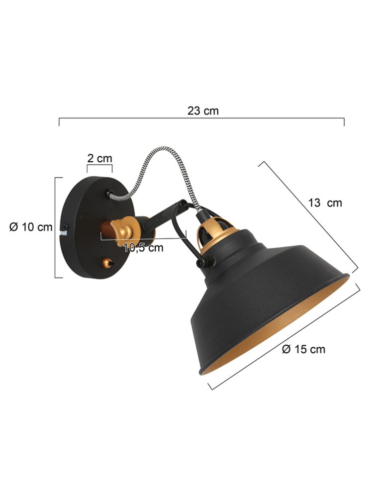 Hippe wandlamp met verstelbare arm Mexlite Nove - Directlampen.nl