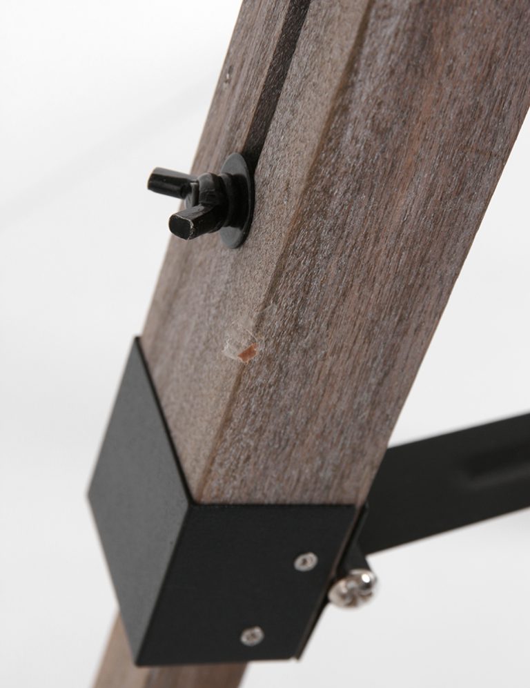 Scandinavische driepoot vloerlamp Mexlite Triek hout - Directlampen.nl