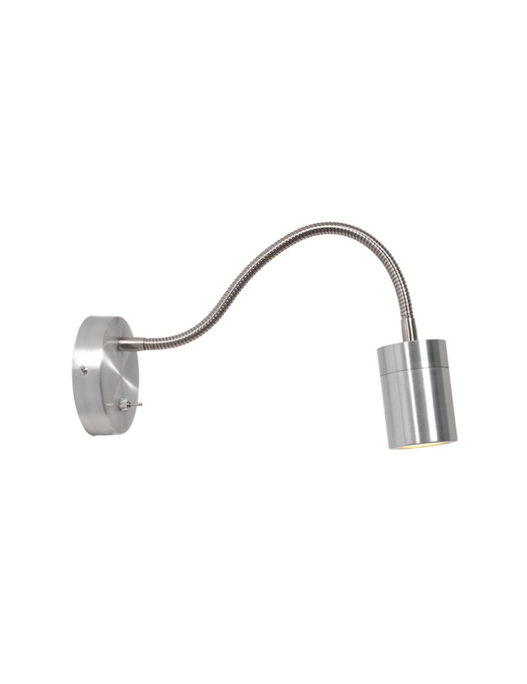 Flexibele wandlamp Mexlite Upround staal - Directlampen.nl