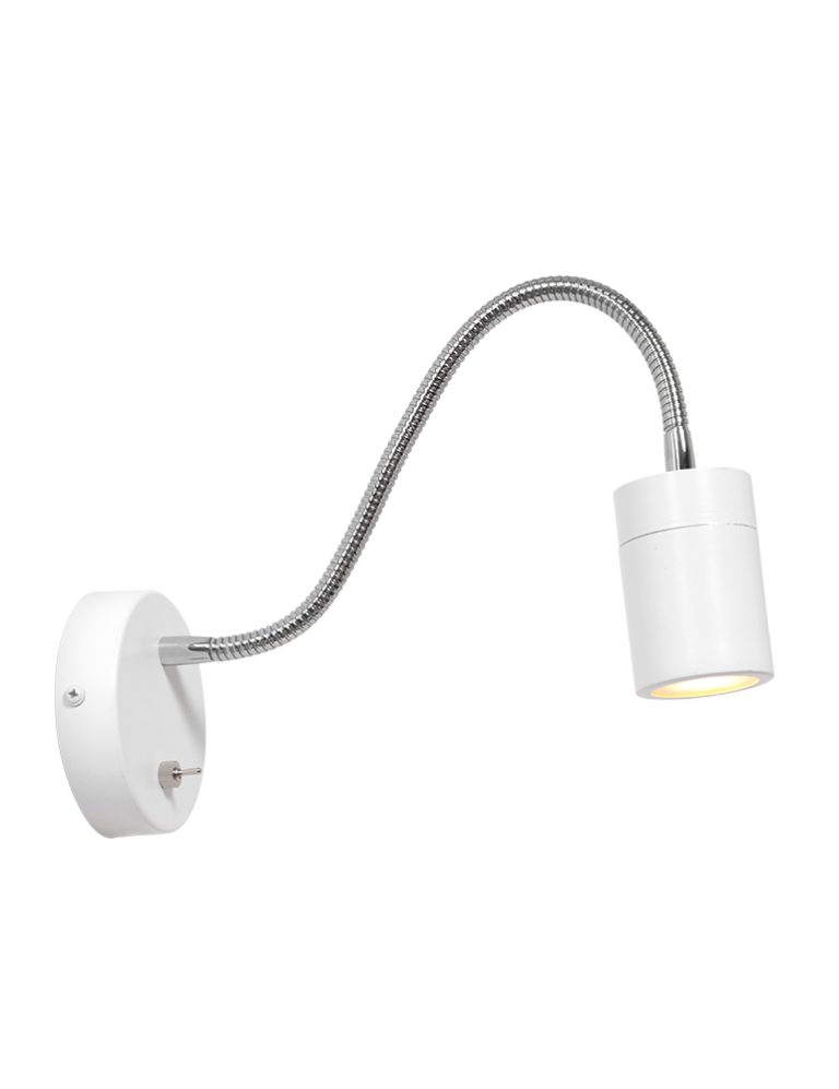 Staalkleurige wandlamp verstelbaar wandlamp Mexlite Upround staal ...