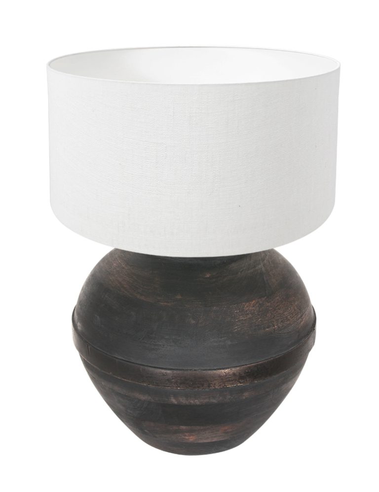 Moderne tafellamp Anne Light & home Lyons grijs en zwart - Directlampen.nl