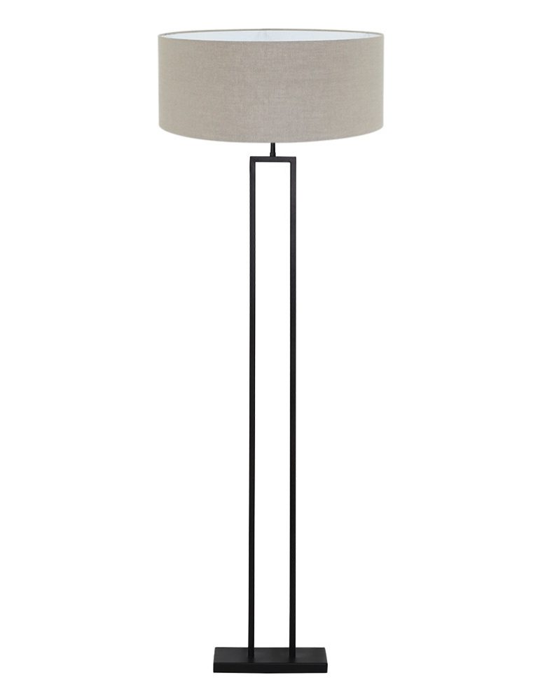 Industrieel/moderne staande lamp met doorzichtige donkere kap vloerlamp ...