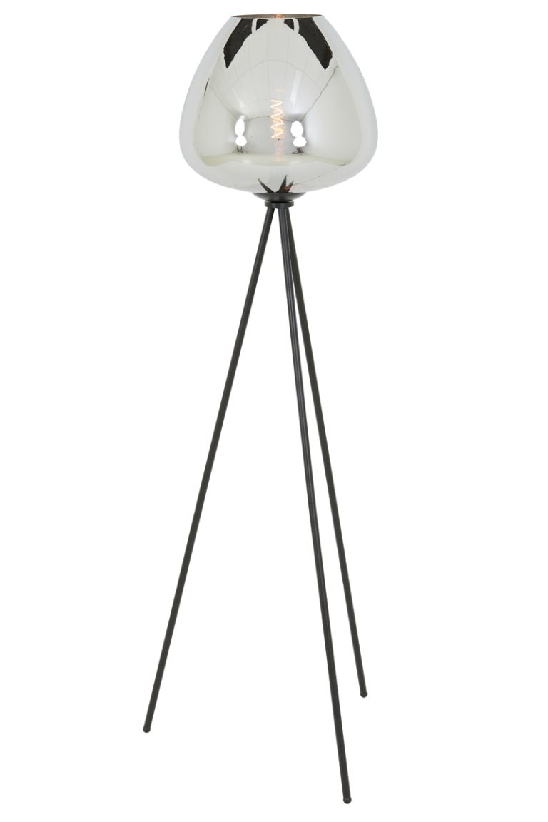 Zwarte vloerlamp modern met glazen bol Light & living Mayson ...