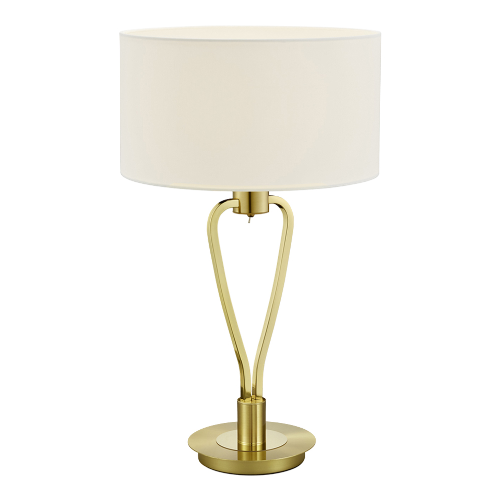 Klassieke messing tafellamp met wit Paris II - Directlampen.nl