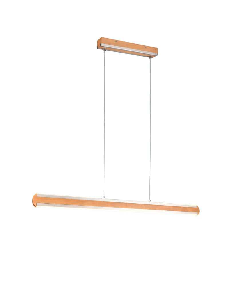 Moderne houten hanglamp balk Trio leuchten Deacon - Directlampen.nl