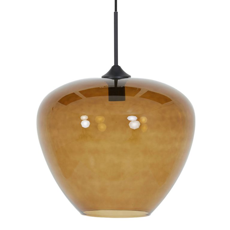 Retro hanglamp groen rookglas Light & Living Mayson - Directlampen.nl