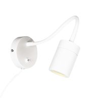 Metalen witte wandlamp flexibele arm Mexlite Upround - Directlampen.nl