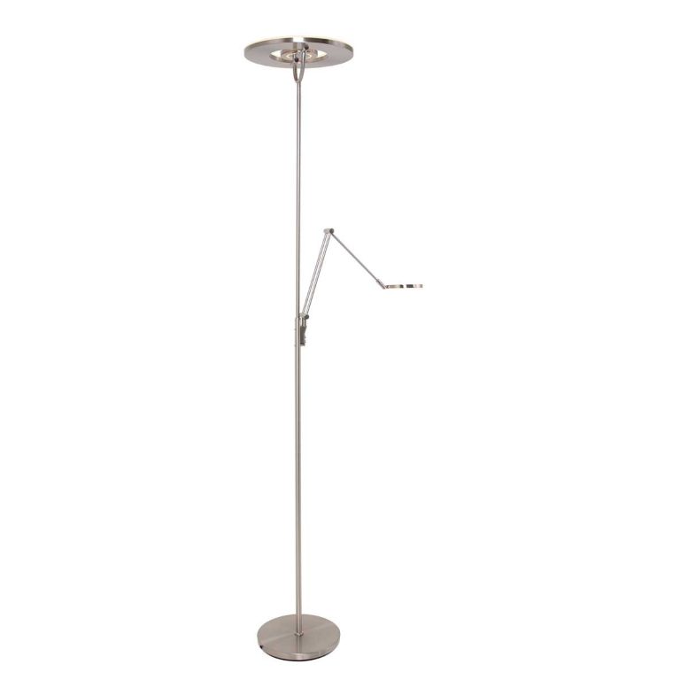 Moderne design vloerlamp met leeslamp staal Steinhauer Soleil ...