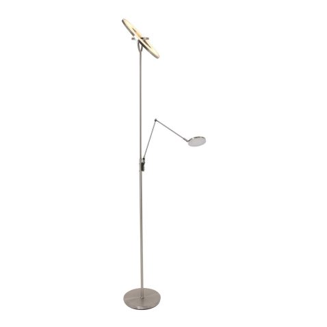 Moderne design vloerlamp met leeslamp staal Steinhauer Soleil ...