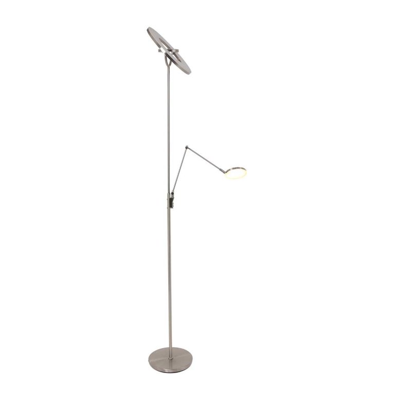 Moderne design vloerlamp met leeslamp staal Steinhauer Soleil ...