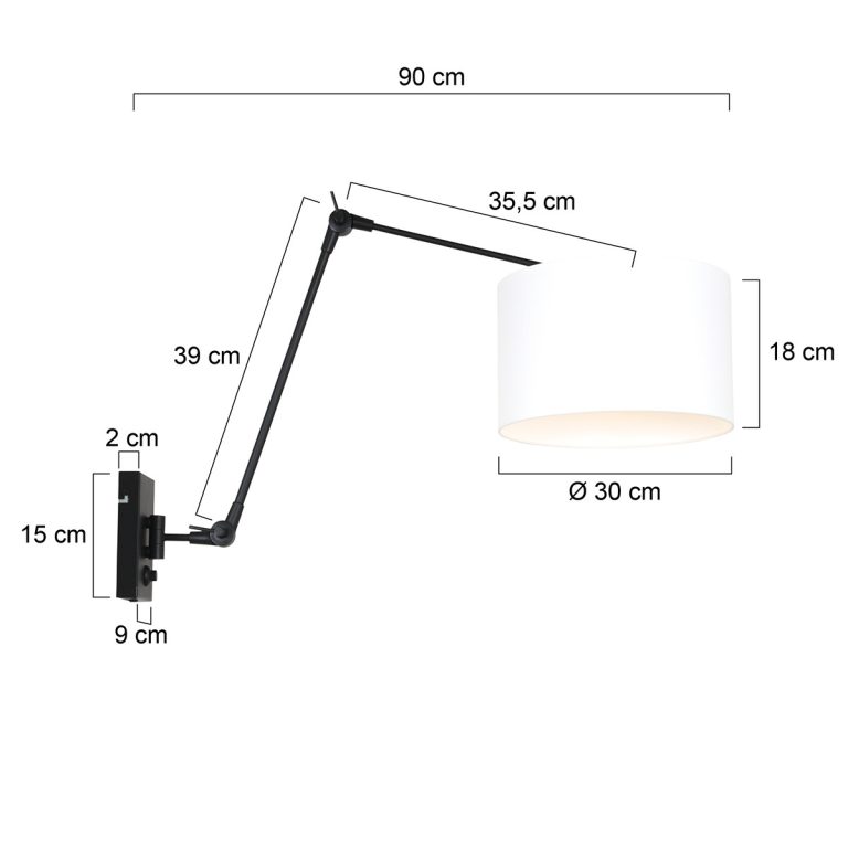 Wandlamp met verstelbare arm Steinhauer Prestige chic - Directlampen.nl