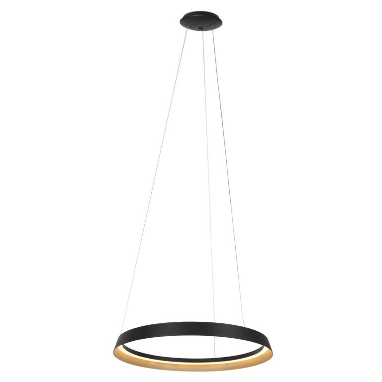 Zwarte Ring Hanglamp met LED Verlichting Steinhauer Ringlux ...