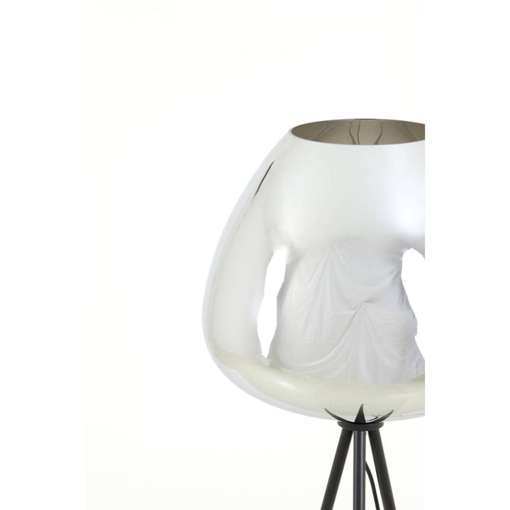 Zwarte vloerlamp modern met glazen bol Light & Living Mayson ...