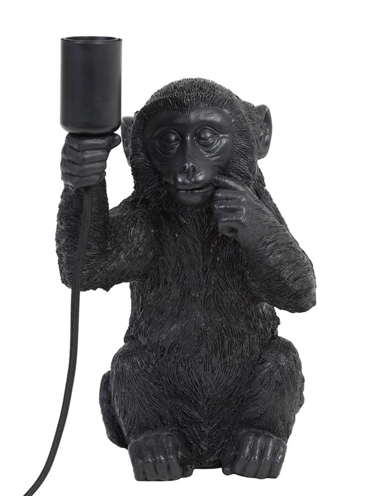 Zwarte aap lamp met fitting Light & Living Monkey - Directlampen.nl