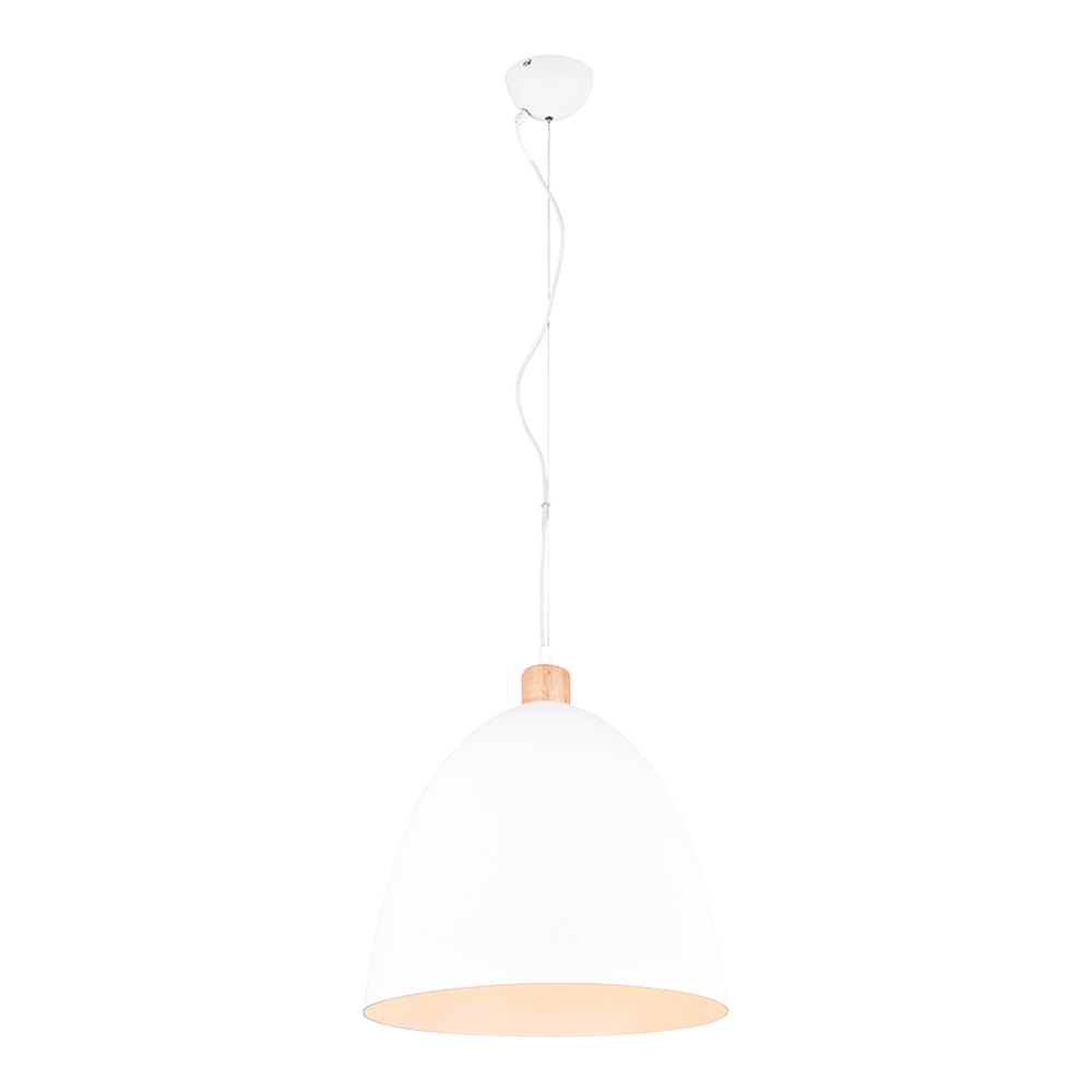 Moderne witte hanglamp met hout Reality Jagger - Directlampen.nl