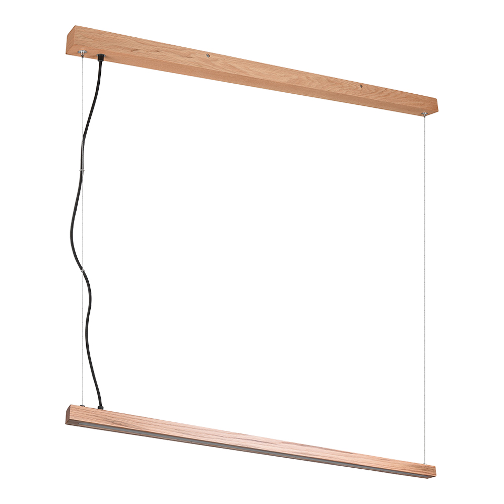 Moderne hanglamp houten balk Trio leuchten Bellari - Directlampen.nl